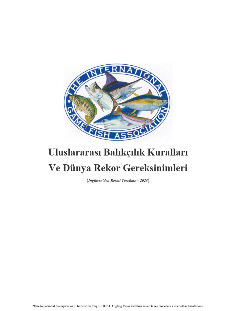 IGFA Turkish Rules 2023 81423 | PDF