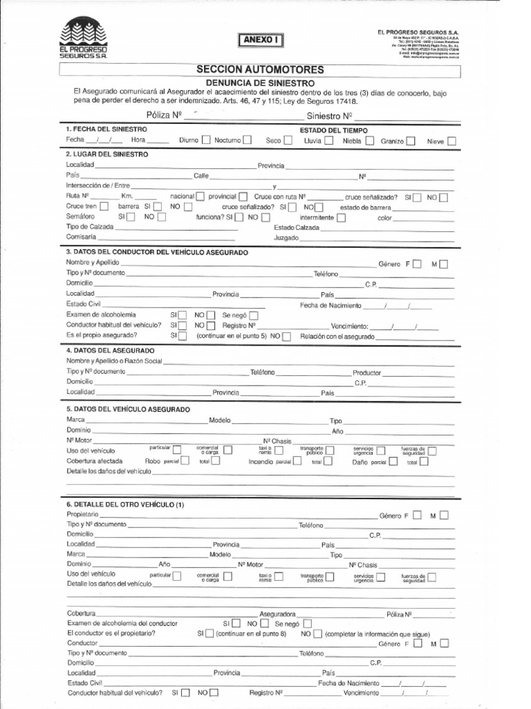 Formulario de Denuncia El Progreso | PDF