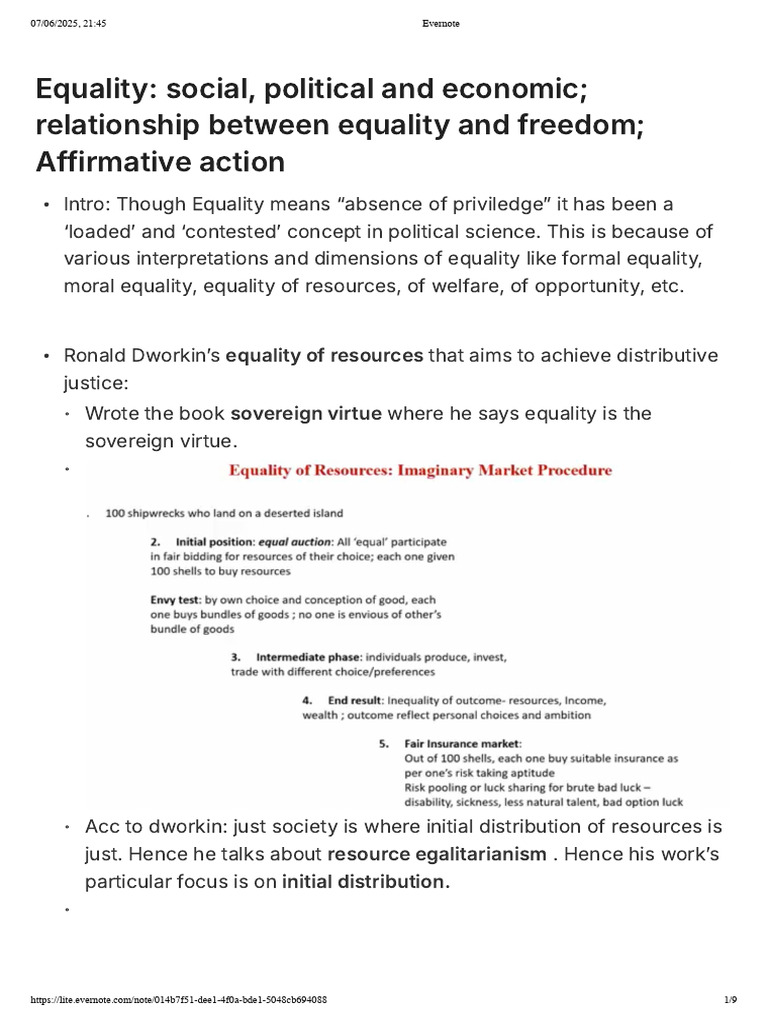 Equality - Social, Political and Economic Relationship Between Equality ...