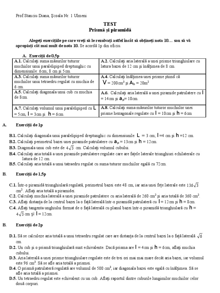 0 Test Prisma Piramida | PDF
