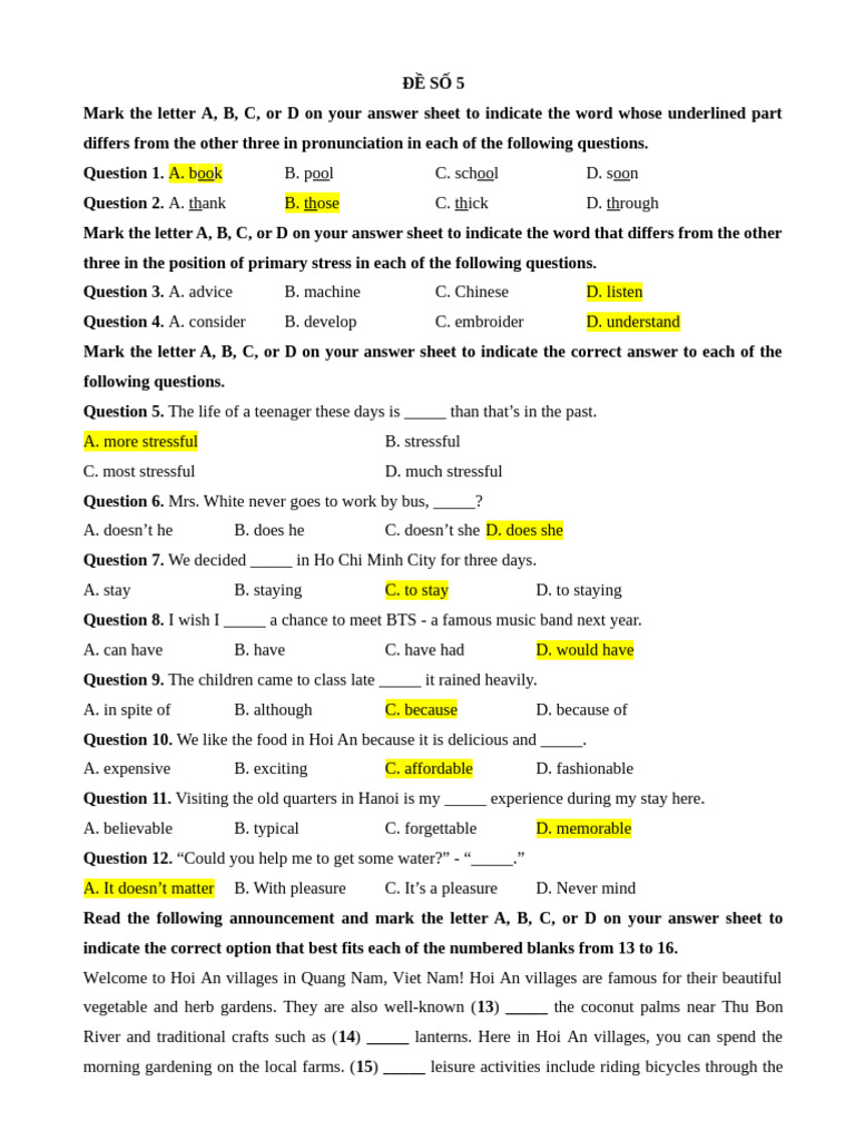 English Language Practice Questions | PDF | Obesity | Public Toilet