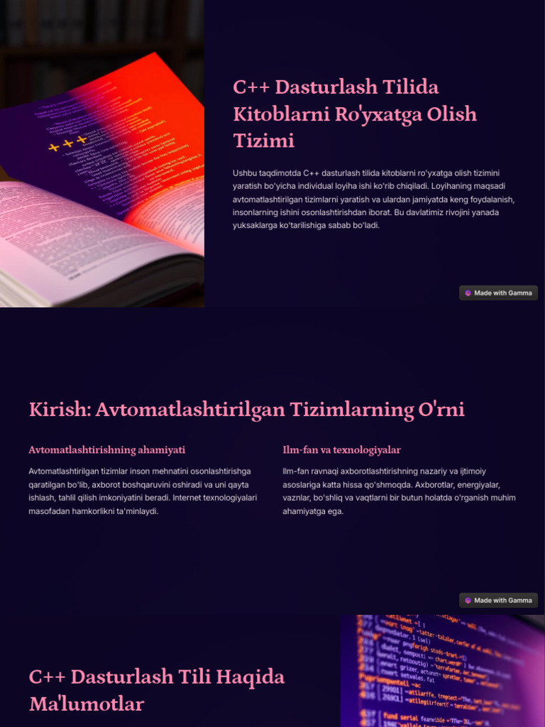 C Dasturlash Tilida Kitoblarni Royxatga Olish Tizimi | PDF