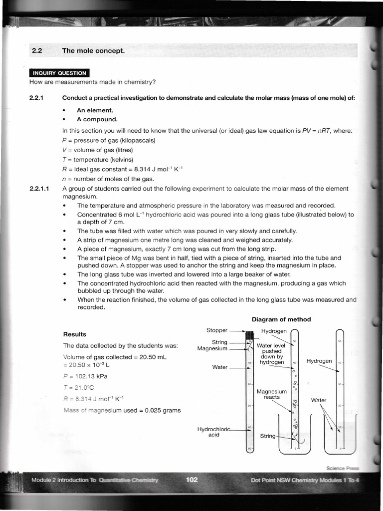 dpoint 102-123 the mole concept | PDF | Mole (Unit) | Magnesium