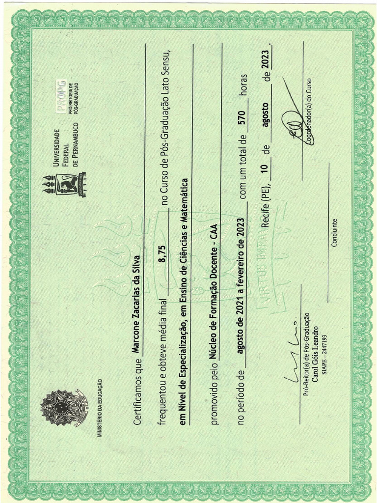 Certificado 0001 | PDF