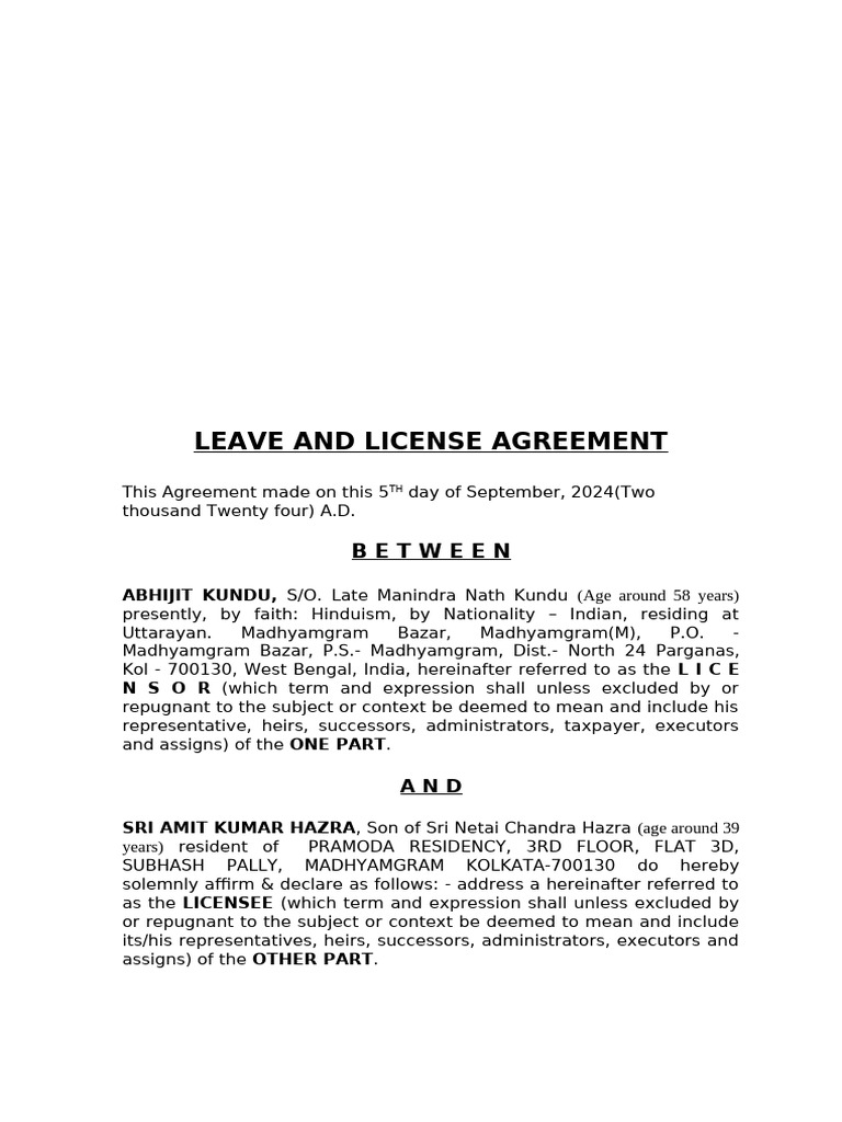 Madhyamgram Bazar Dava India Shop RentAgreement Done | PDF | License | Intellectual Property Law