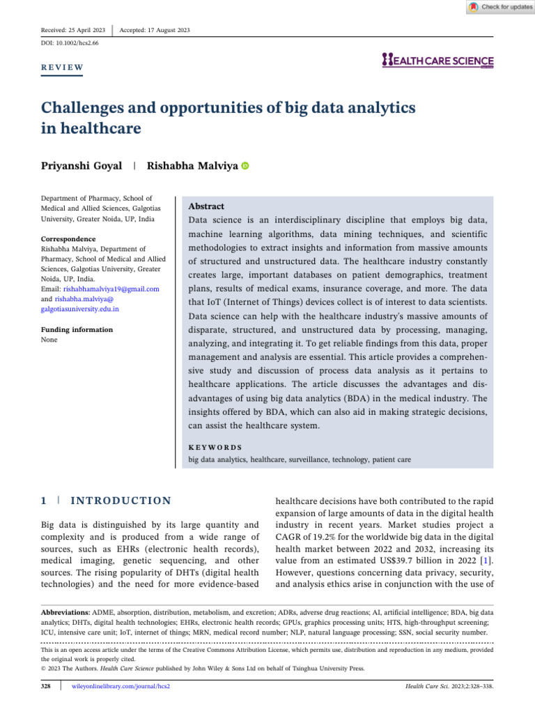 Challenges and Opportunities of Big Data Analytics | PDF | Big Data | Analytics