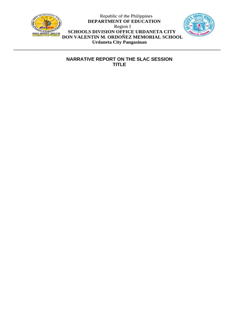 Narrative Report On The LAC | PDF