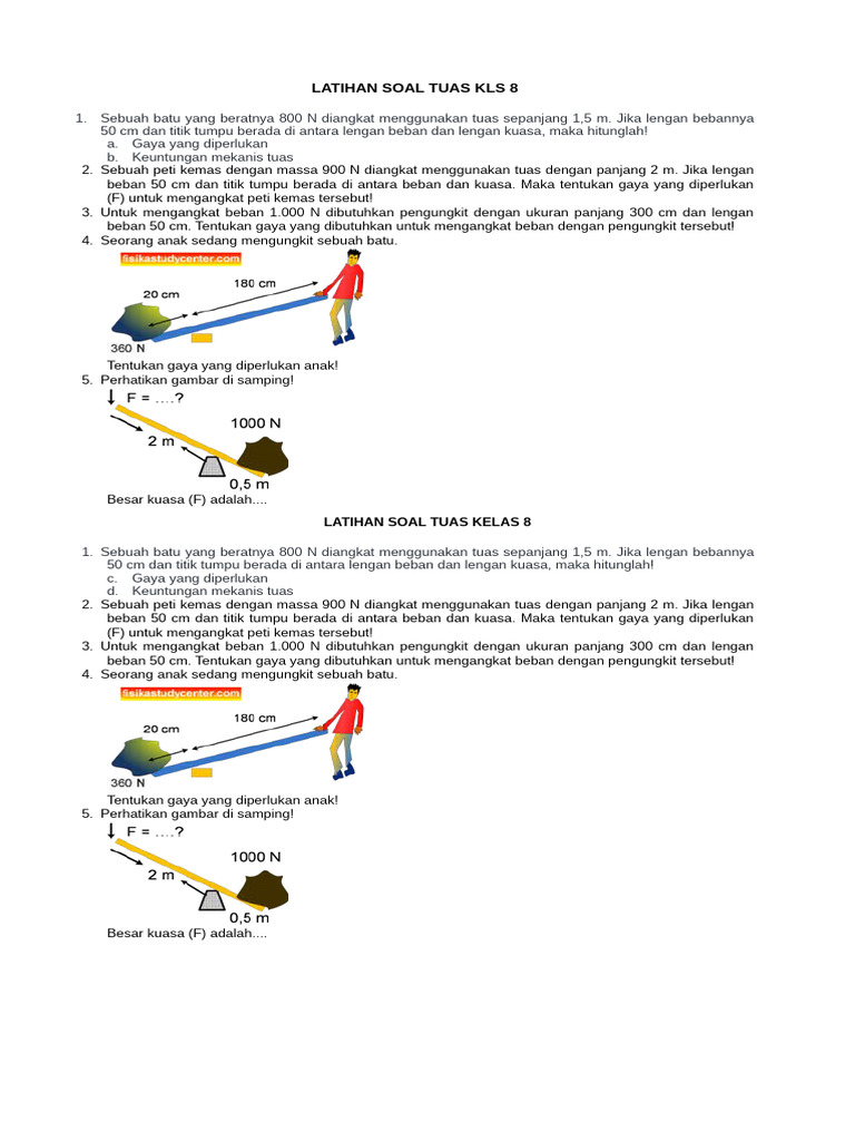 Latihan Soal Tuas KLS 8 | PDF
