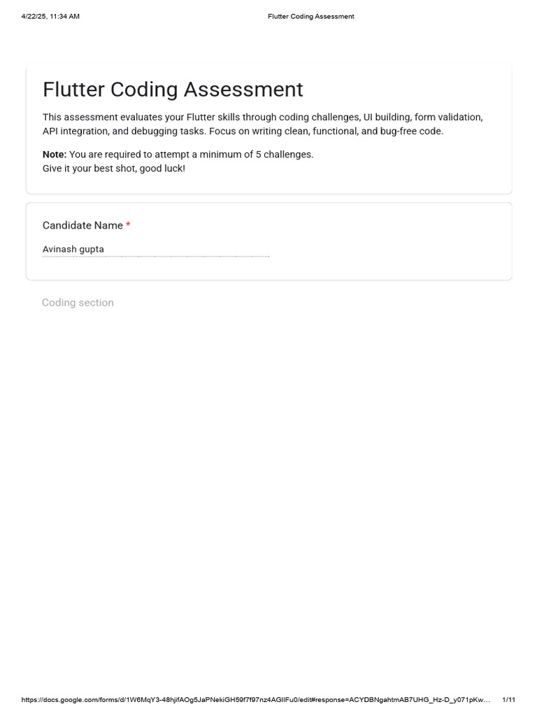 Flutter Coding Assessment 1 | PDF | Software | Software Development