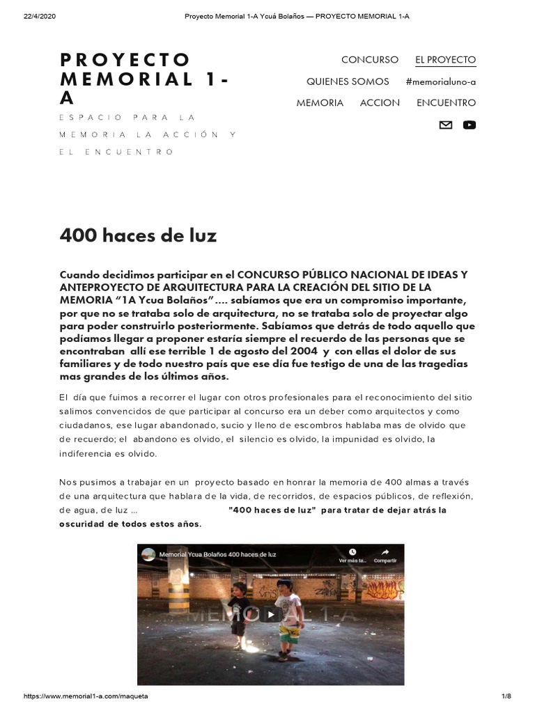 Proyecto Memorial 1-A Ycuá Bolaños - PROYECTO MEMORIAL 1-A - B | PDF