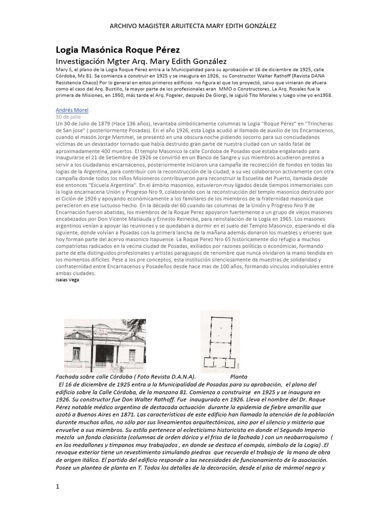 Logia Masonica Roque Perez | PDF
