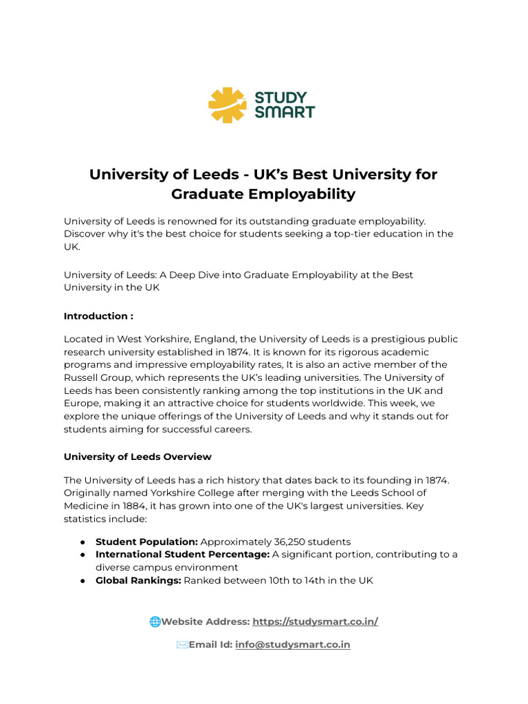 Study in University of Leeds | PDF | Postgraduate Education | Academia
