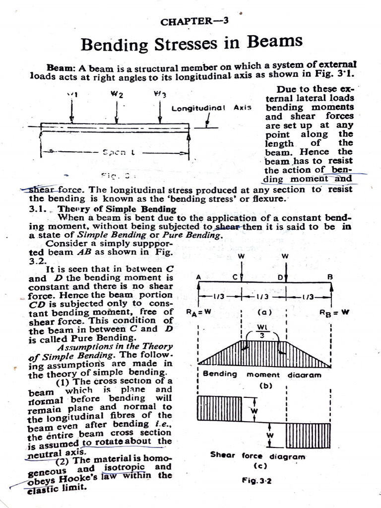 Bending Stresses in Beams Explained | PDF | Bending | Beam (Structure)