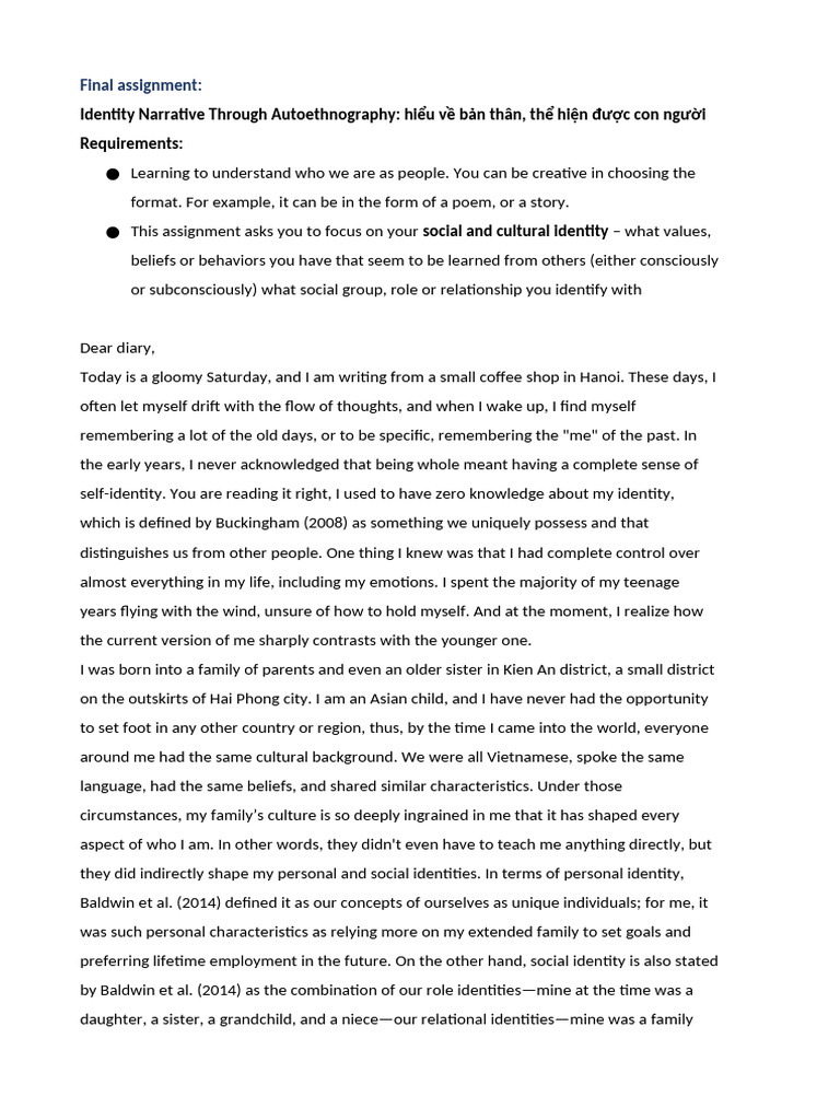 Exploring Identity Through Autoethnography | PDF | Identity (Social ...
