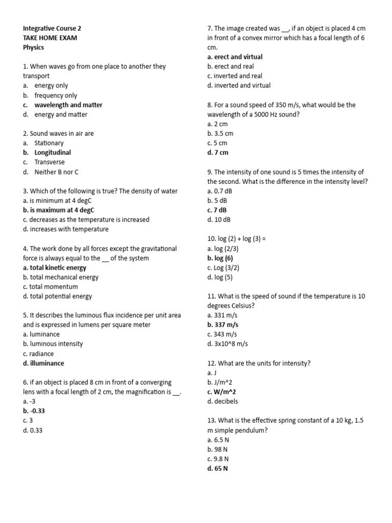 Take Home Exam Physics Answer Key | PDF | Elementary Particle | Electromagnetic Radiation