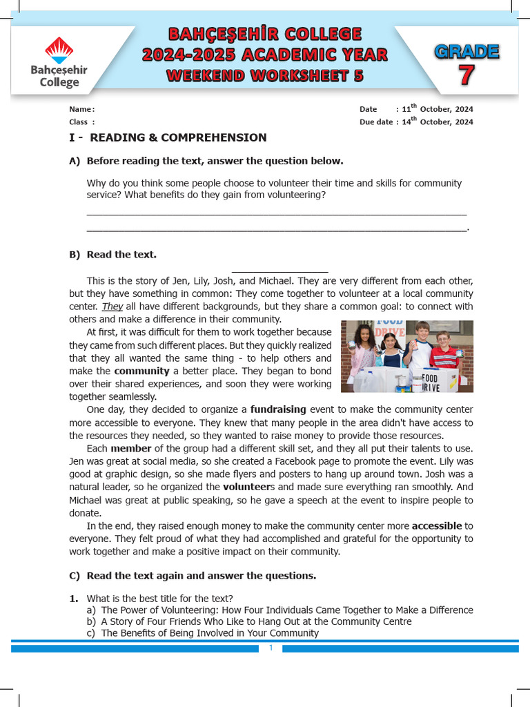 Grade 7 Weekend Worksheets 05 1728628236 | PDF | Mindset