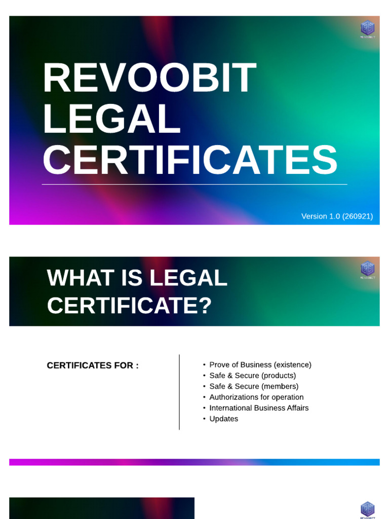 Revoobit Legal Certificates - Member (Update Nov) - C | PDF