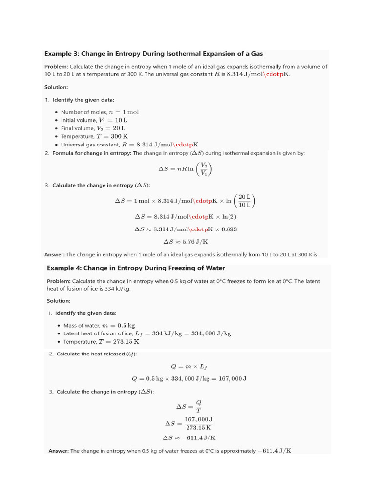 Examples of Entropy | PDF