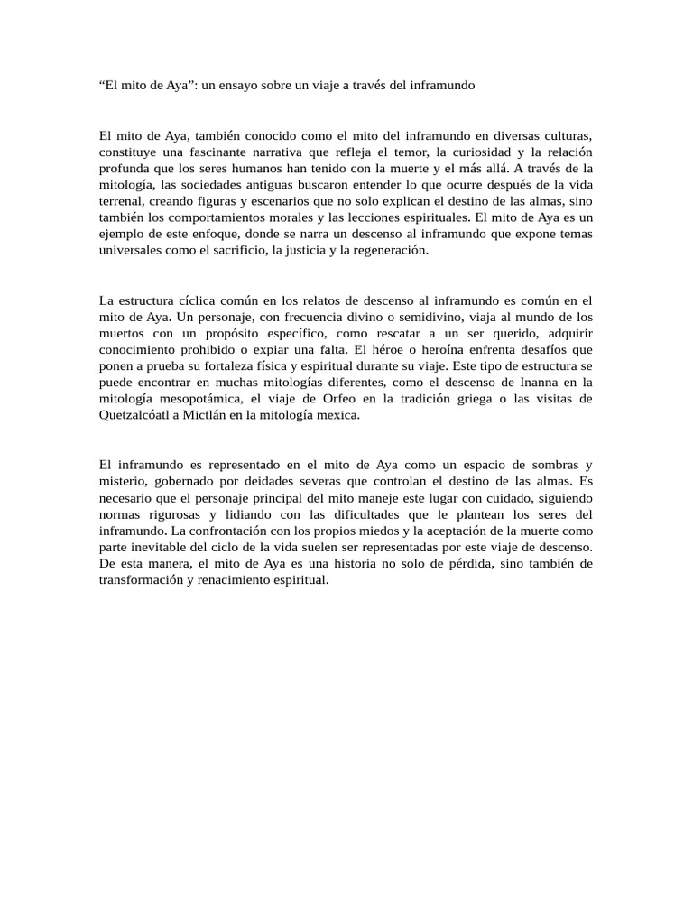 Mito de Aya | PDF