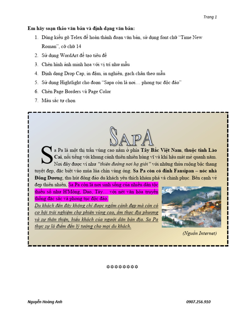 Exercise Work Art - Drop Cap 3 | PDF