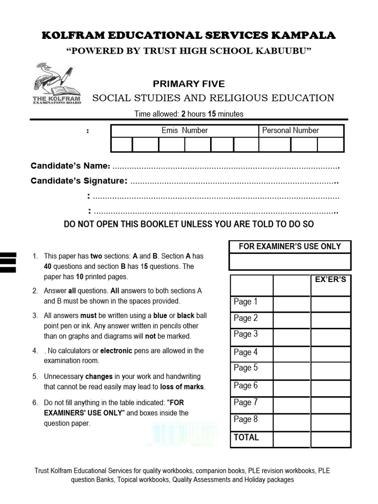 Kolfram p5 SST and Re Set I Term II Exams 2025 | PDF | Religious Faiths | Monotheistic Religions