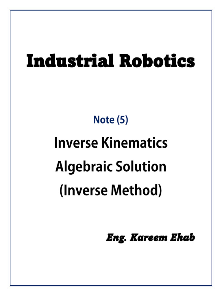 Robotics (Note5) | PDF
