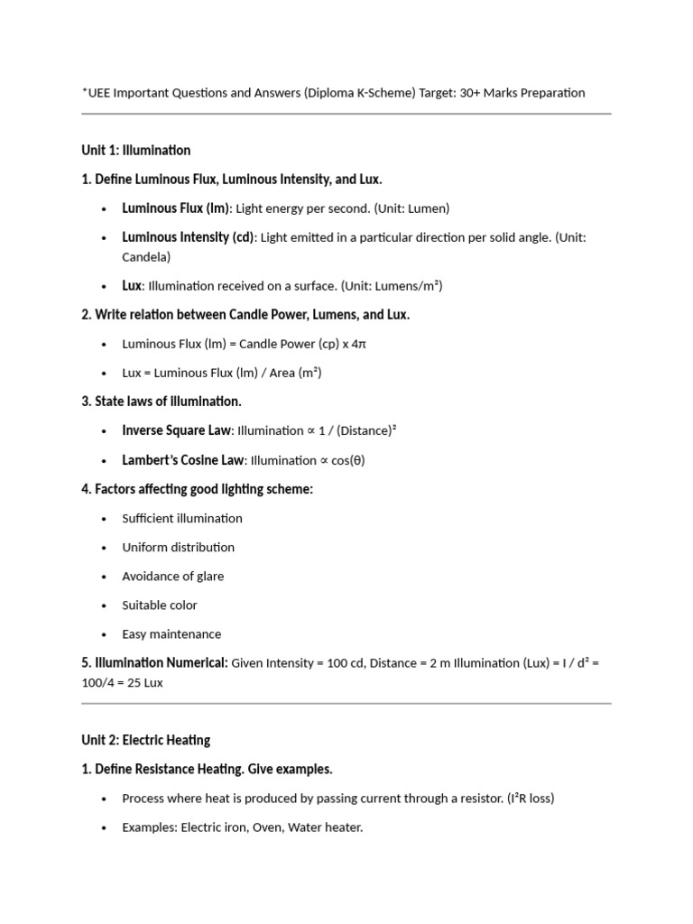 UEE Important Questions and Answers | PDF | Electric Motor | Welding