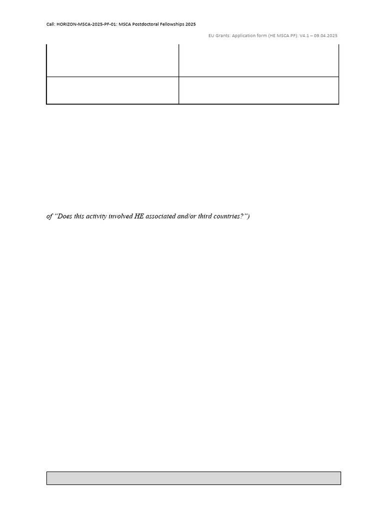 TPL - Application Form (Part B) (HE MSCA PF) - 19 | PDF