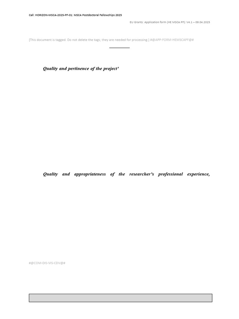 TPL - Application Form (Part B) (HE MSCA PF) - 16 | PDF