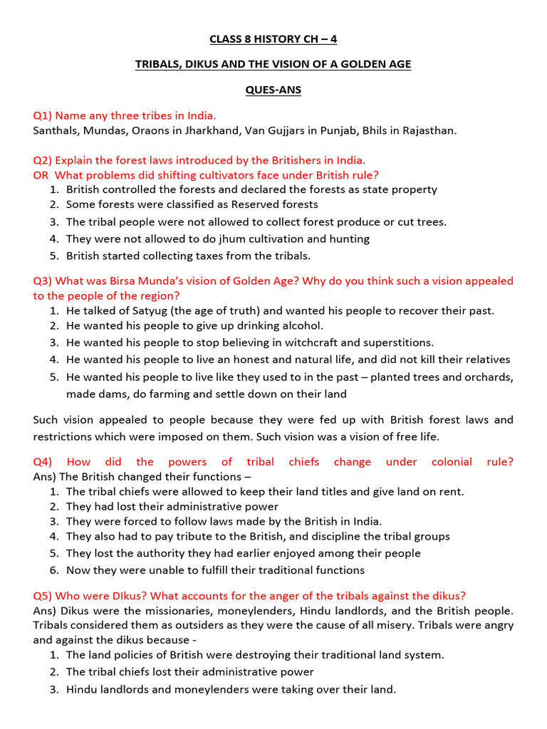 Resource 20230902190751 Class 8 Hist CH 4 Ques Ans | PDF