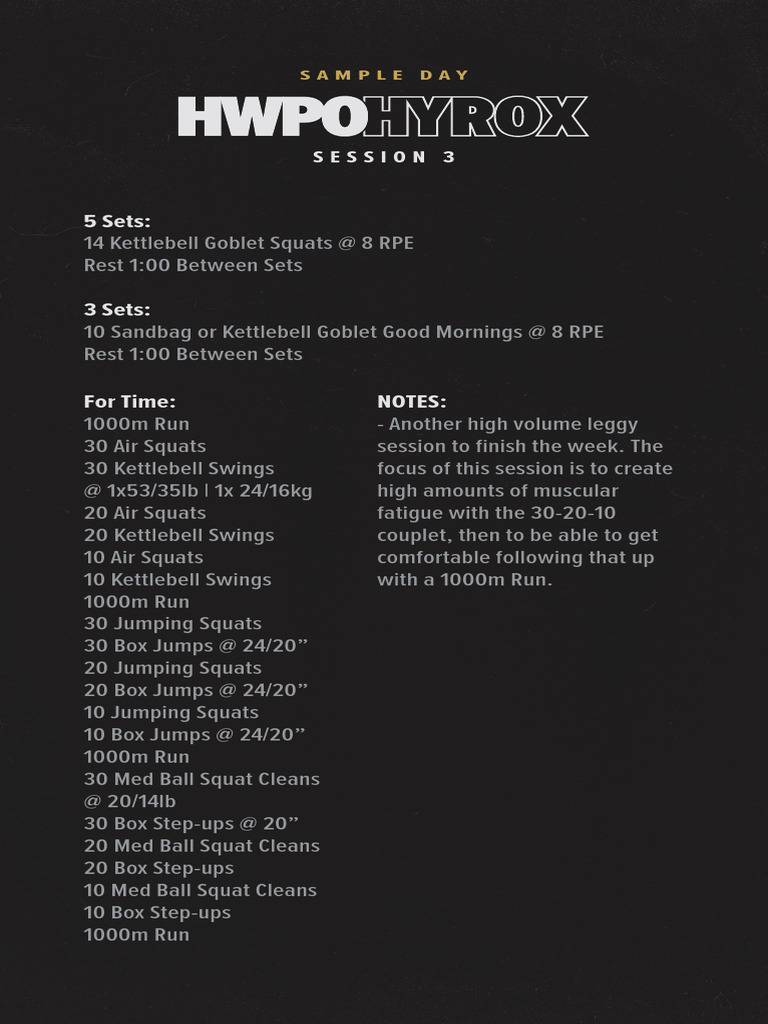 HWPO - HYROX Sample Days-3 | PDF