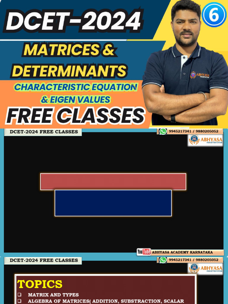 01 Matrices and Determinants 06 | PDF | Eigenvalues And Eigenvectors | Matrix (Mathematics)