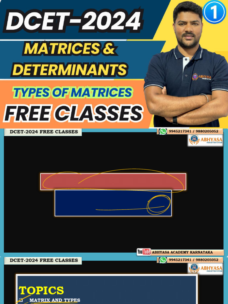 01 Matrices and Determinants 01 | PDF | Matrix (Mathematics) | Determinant