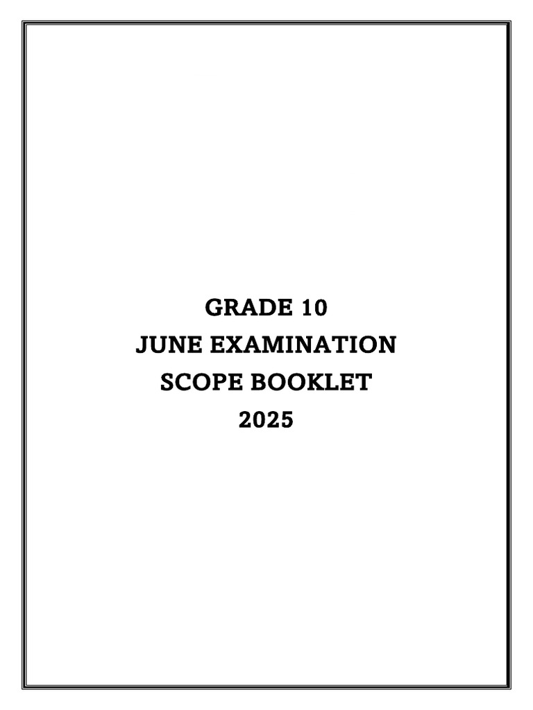 Grade 10 June Exam Scope 2025 | PDF