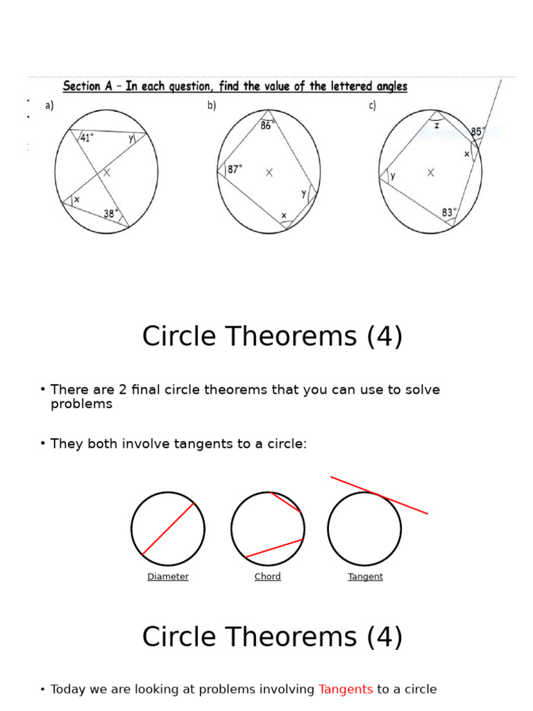 WEEK 29 - 12th Dec- Circle Theorems2 | PDF | Circle | Triangle