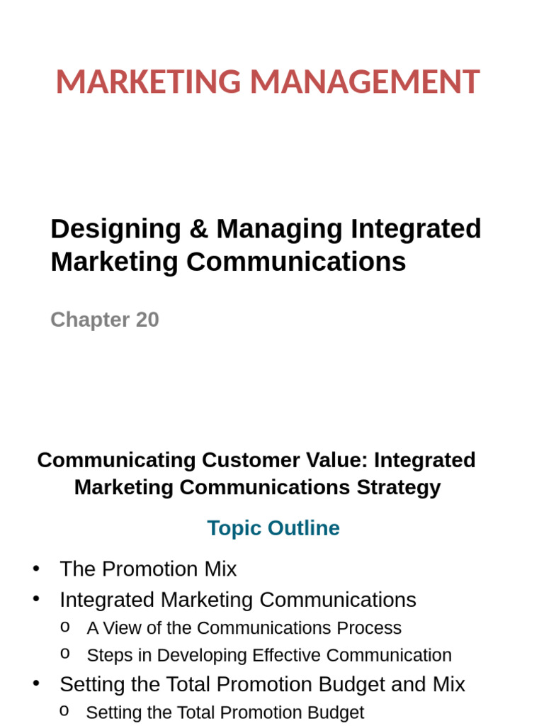 Chapter 20 Designing & Managing Integrated Marketing Communications | PDF | Marketing ...