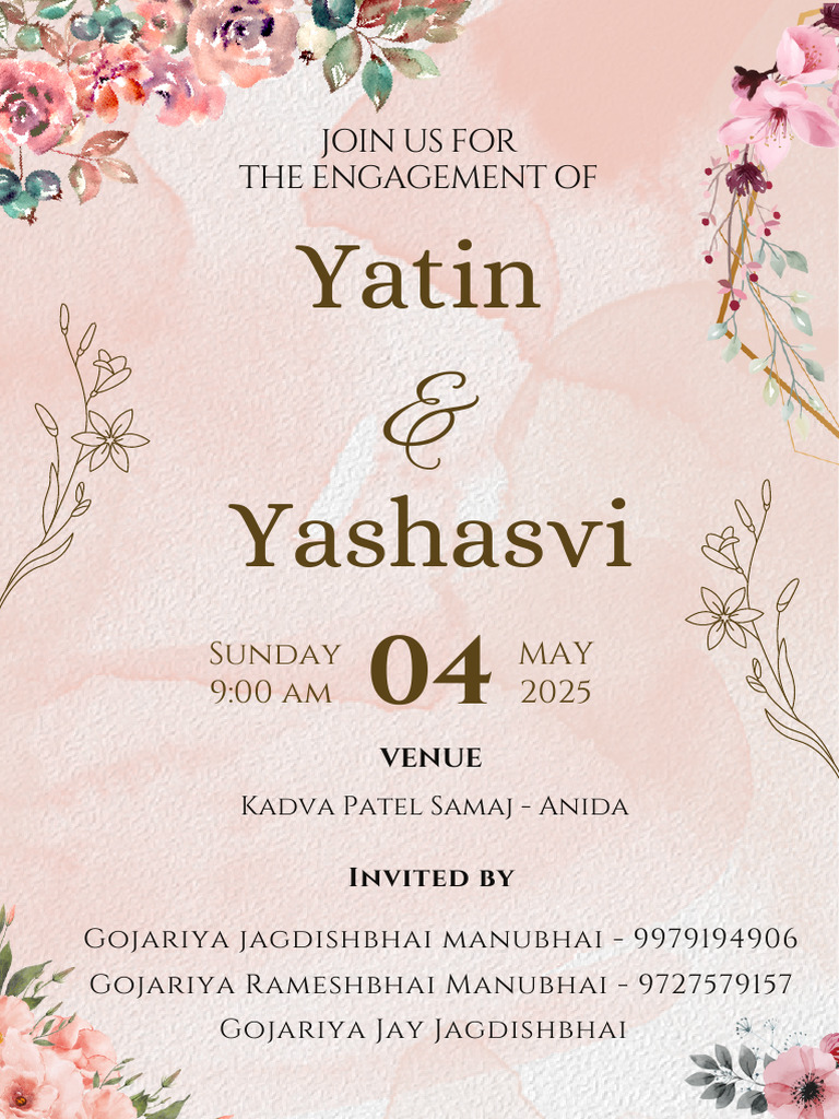 Yatin Engagement Invitation | PDF