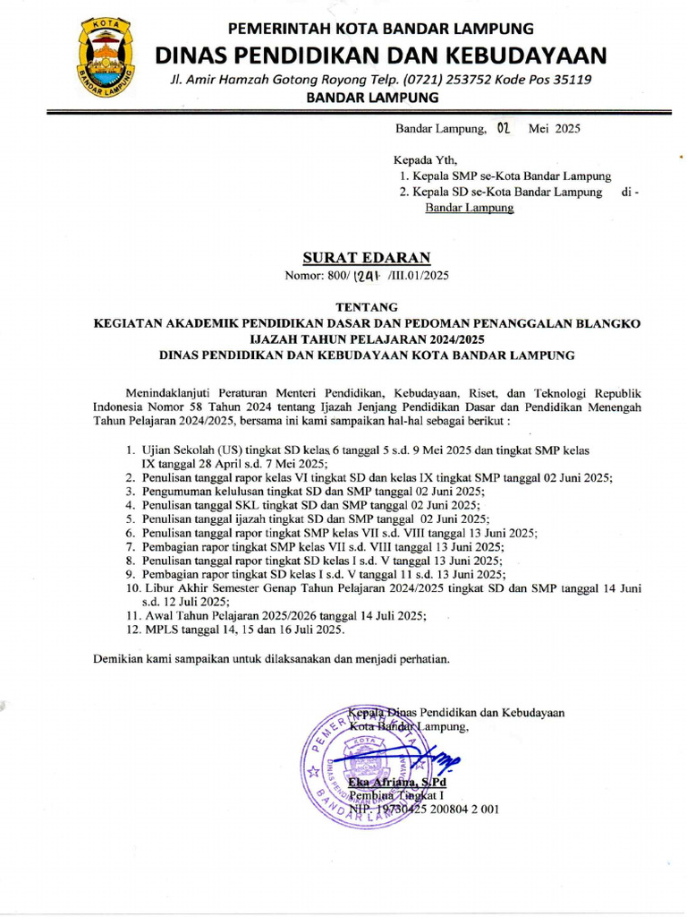 SE Kelulusan, dll 2025 | PDF