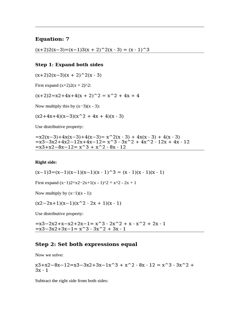 Solve Polynomial Equation Steps | PDF