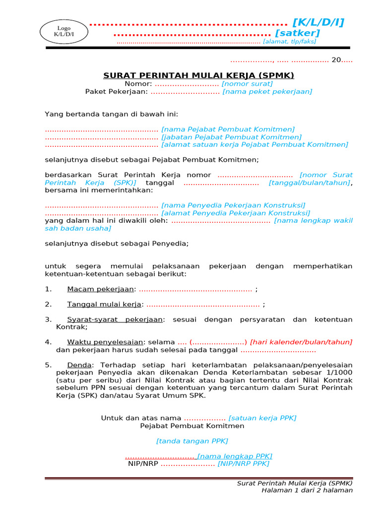 SPMK - Konstruksi DGN SPK - Rahfan | PDF