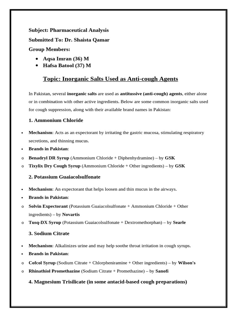 Inorganic Salts | PDF