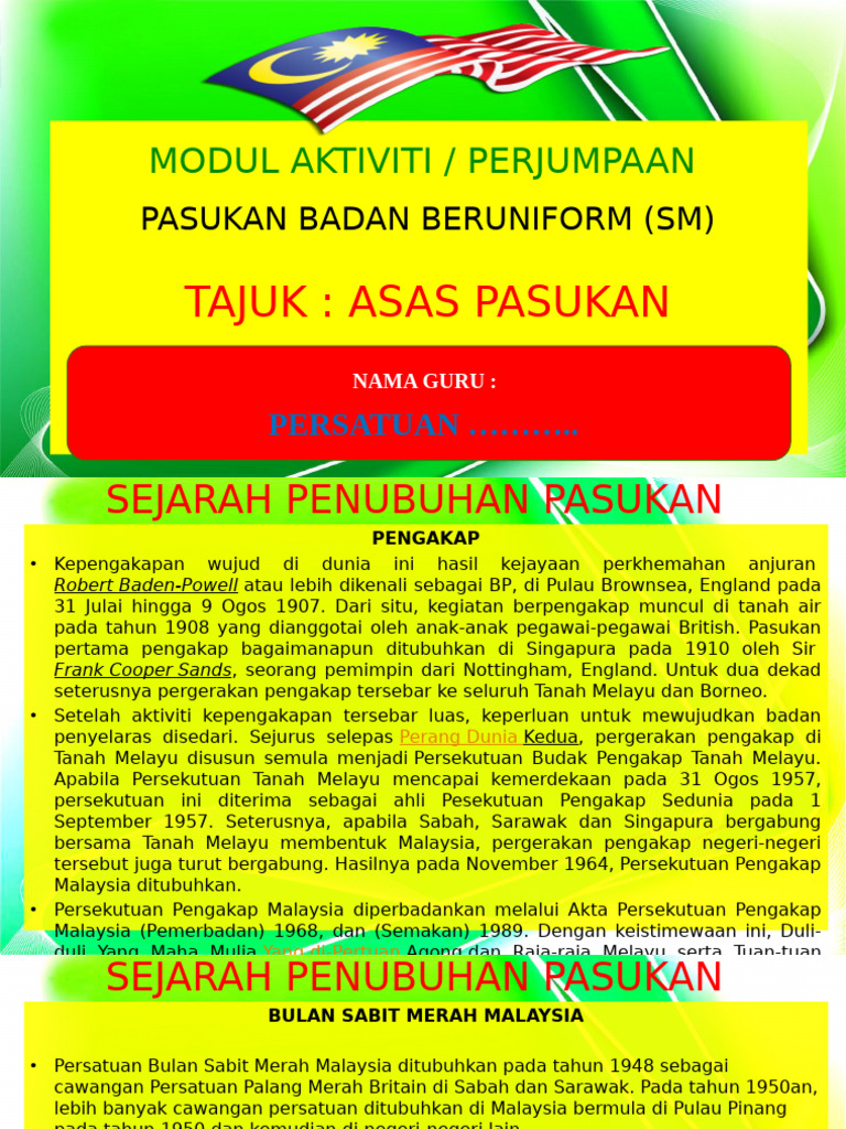 PBB SR (Modul 1 - Asas Pasukan) | PDF
