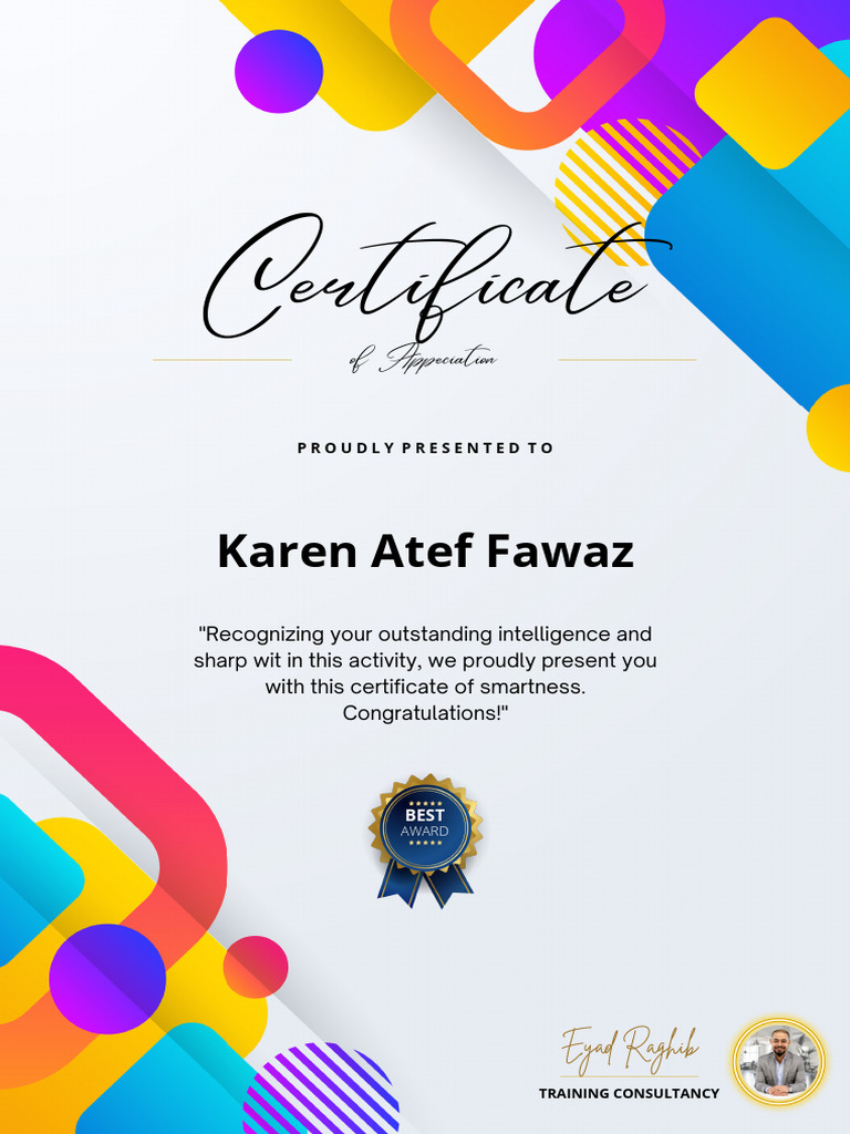 ABCD Activity Award - Karen Atef Fawaz | PDF