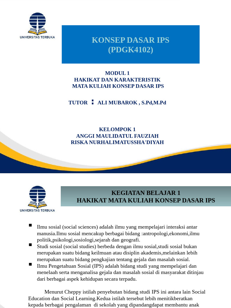 Konsep Dasar Ips Kelompok 1 Modul 1 | PDF