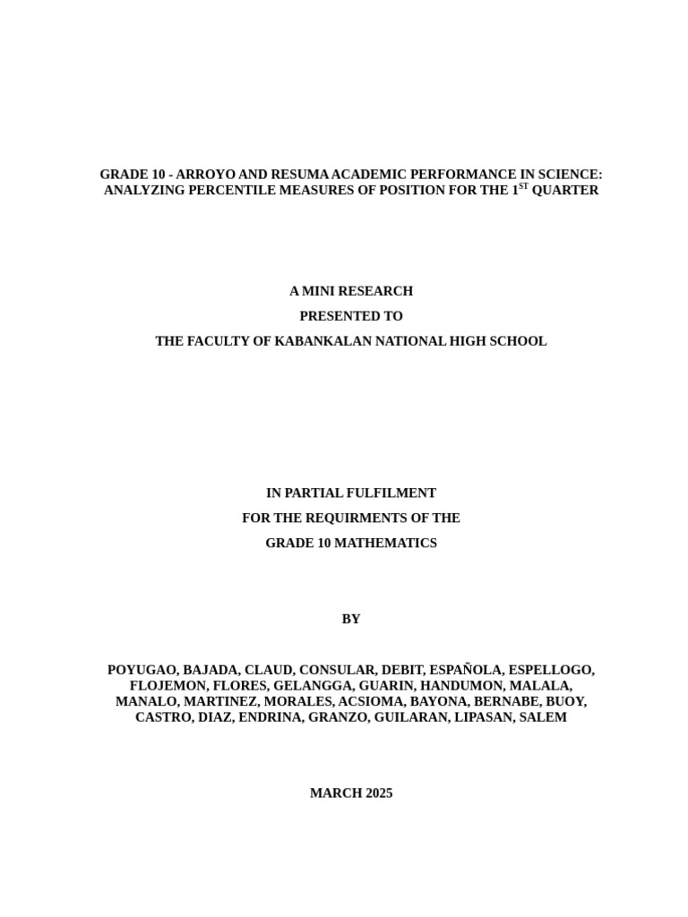 Mini-Research Set A Resuma | PDF | Statistics | Percentile