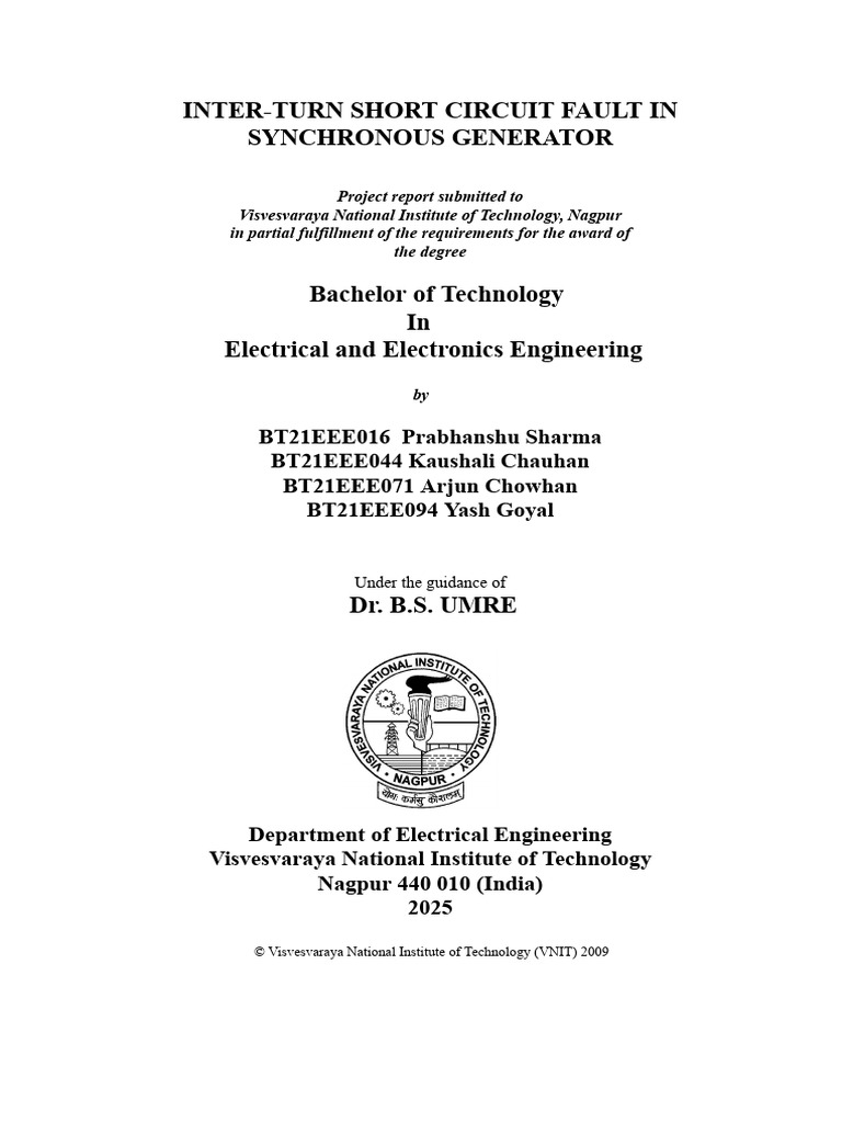 Inter-Turn Faults in Synchronous Generators | PDF | Electric Generator ...