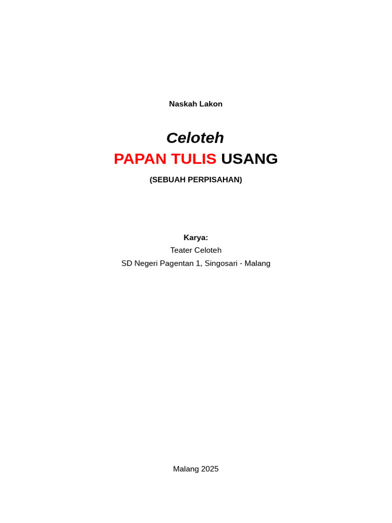 Perpisahan di Papan Tulis Usang | PDF