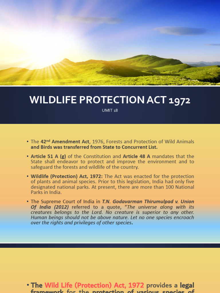 Wildlife Protection Act 1972 | PDF | Endangered Species | Cites