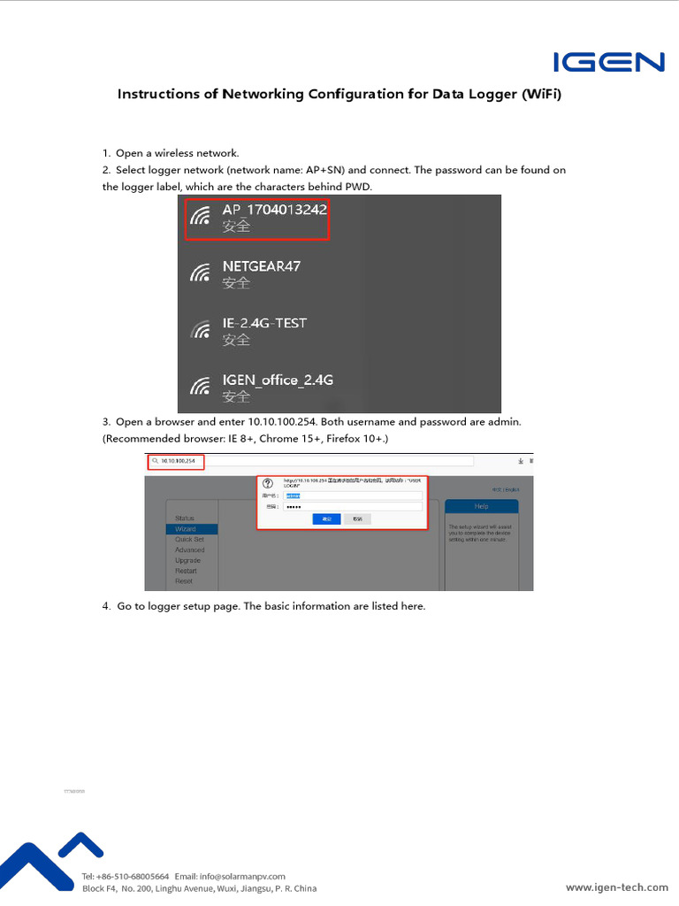 Wifi Data Logger Configuration | PDF