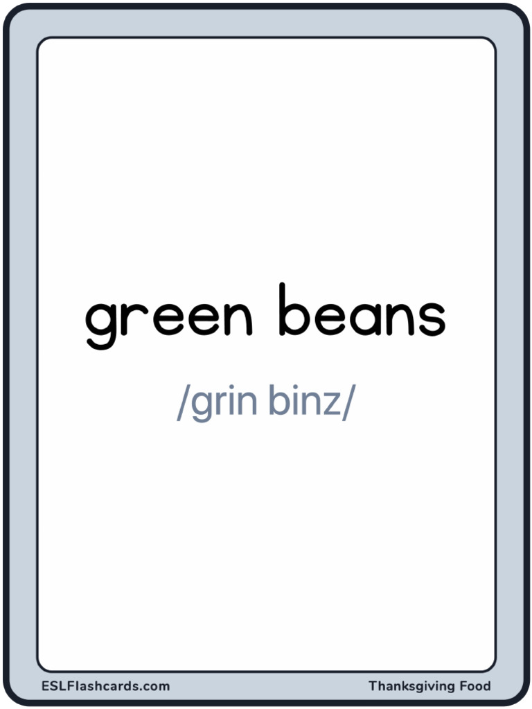 Thanksgiving Food Large Word Cards With Ipa | PDF